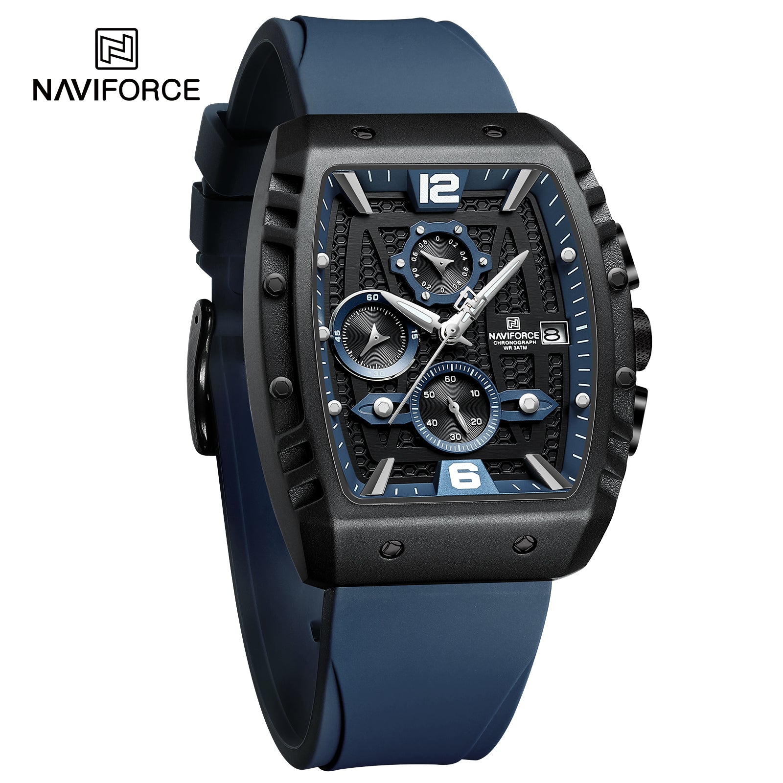 Naviforce 8025 Rotary Men Watch - Blue