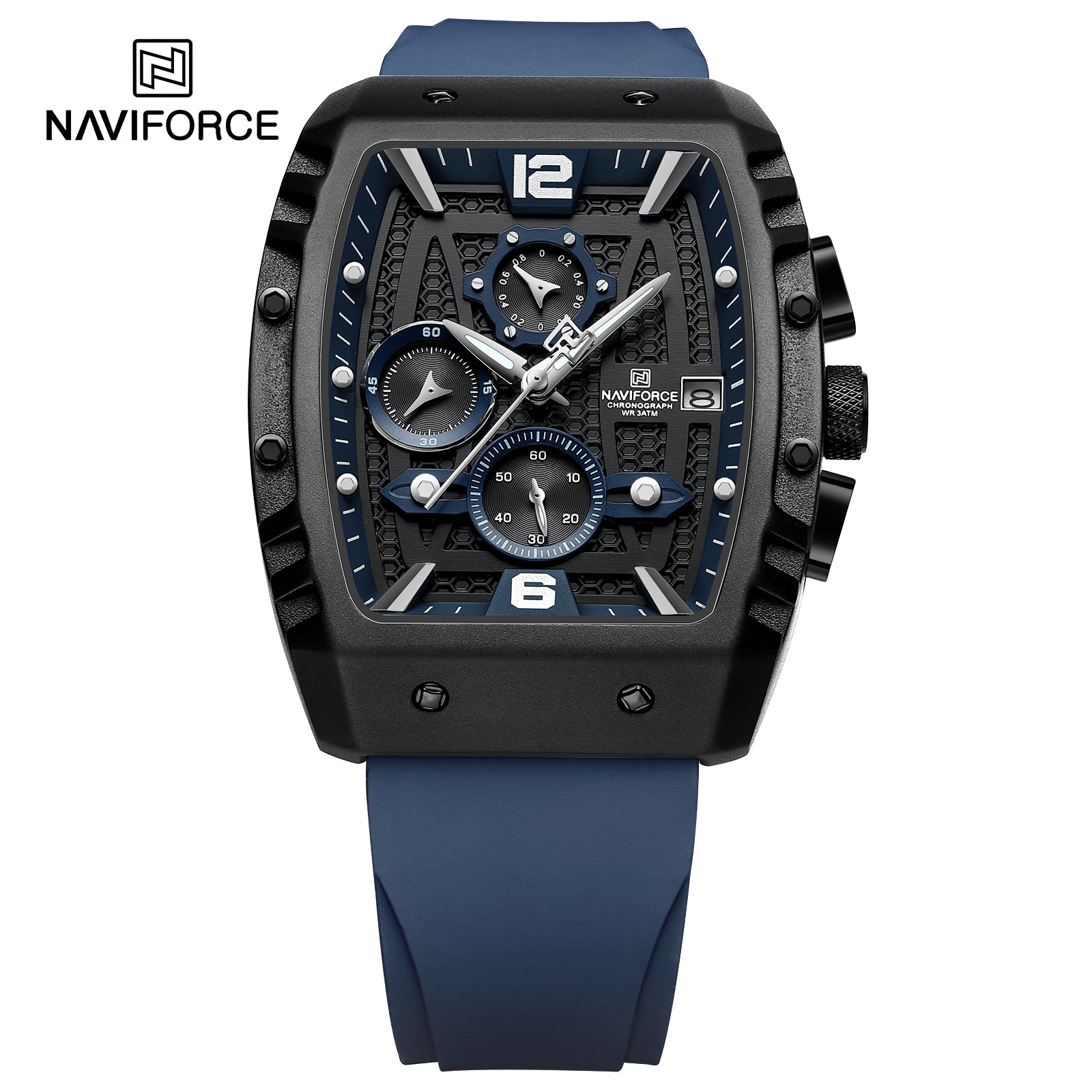 Naviforce 8025 Rotary Men Watch - Blue